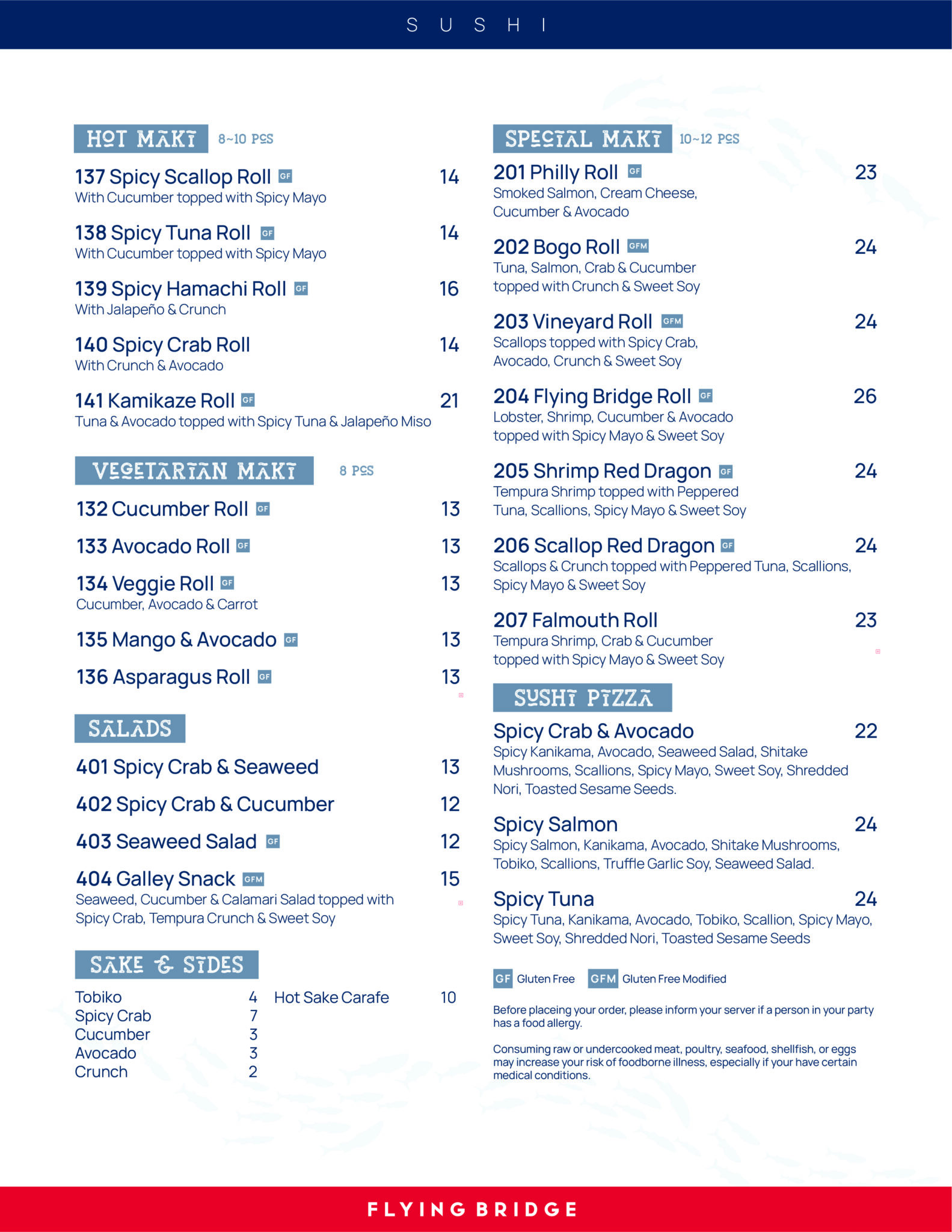 Menu - Flying Bridge Restaurant