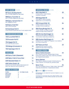 Menu - Flying Bridge Restaurant
