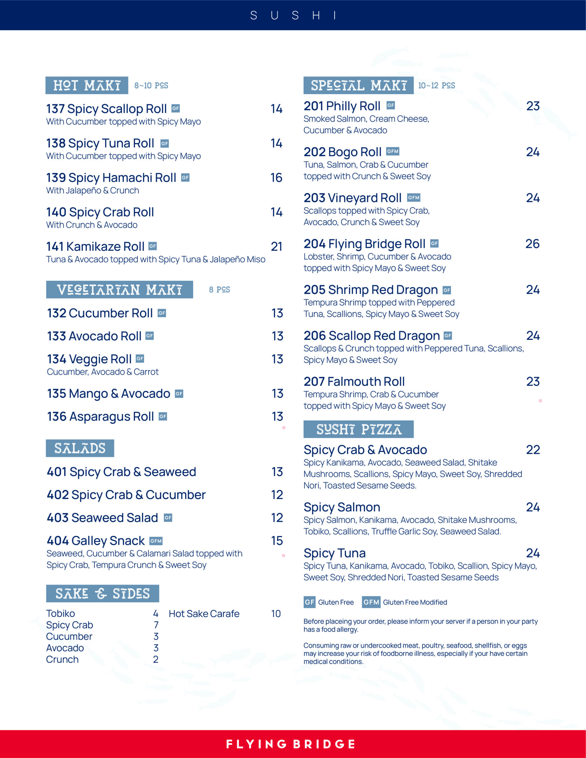 Menu - Flying Bridge Restaurant