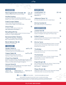 Menu - Flying Bridge Restaurant